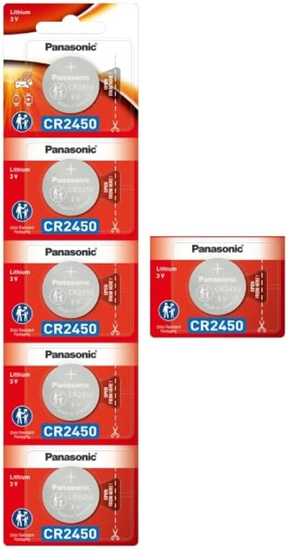 Panasonic CR2450 Battery 3V Lithium Coin Cell 5pc Best Price